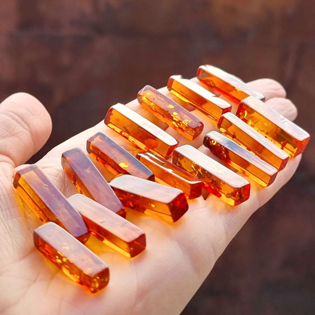 Natural Baltic Amber Cognac Color, Rectangular Shape Cabochons, Various ...