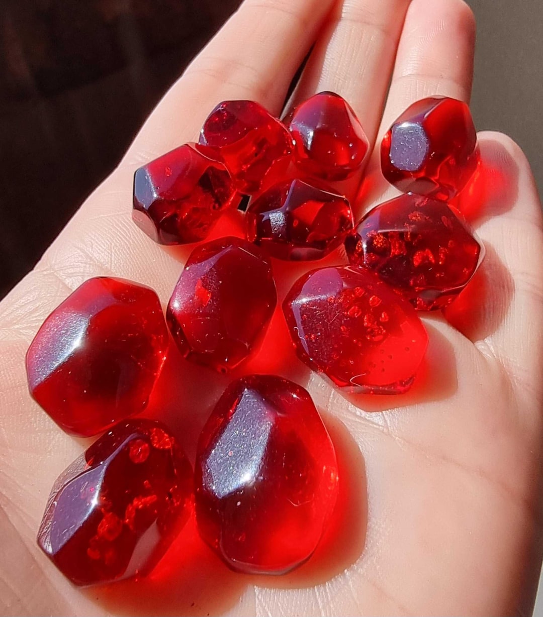 Natural Amber Red Color, Faceted Cut Shape Cabochons, Various Sizes. - Etsy