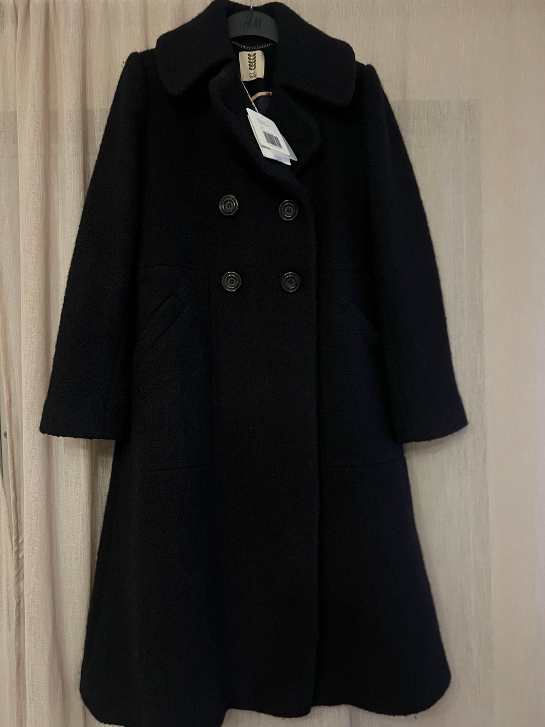 Orla Kiely Rare Vintage Italian Wool Textured Harry Navy Blue Parka ...