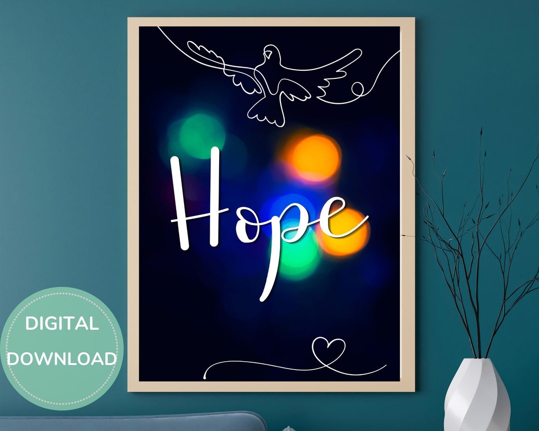 Hope Printable Wall Art Modern Art Faith in Jesus Christian Digital ...