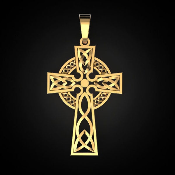 Mens Celtic Cross Necklace Gold - Etsy