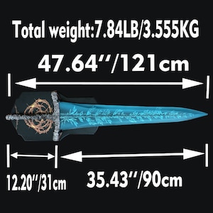 40" Full Metal Dark Moon Sword, Cosplay, Gift for Him, Moonlight ...