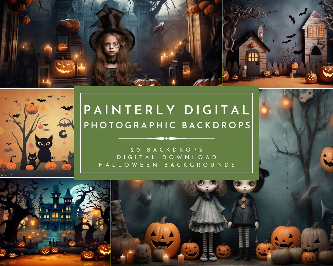 20x Halloween Themed Backgrounds, Studio Digital Photography, Pumpkins ...