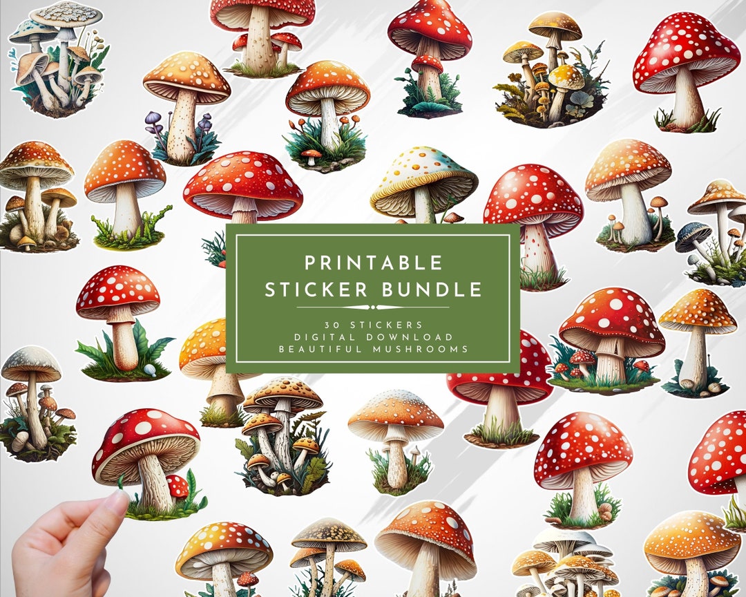 30x Printable Mushroom Stickers, Printable Teacher Resources, Planner ...