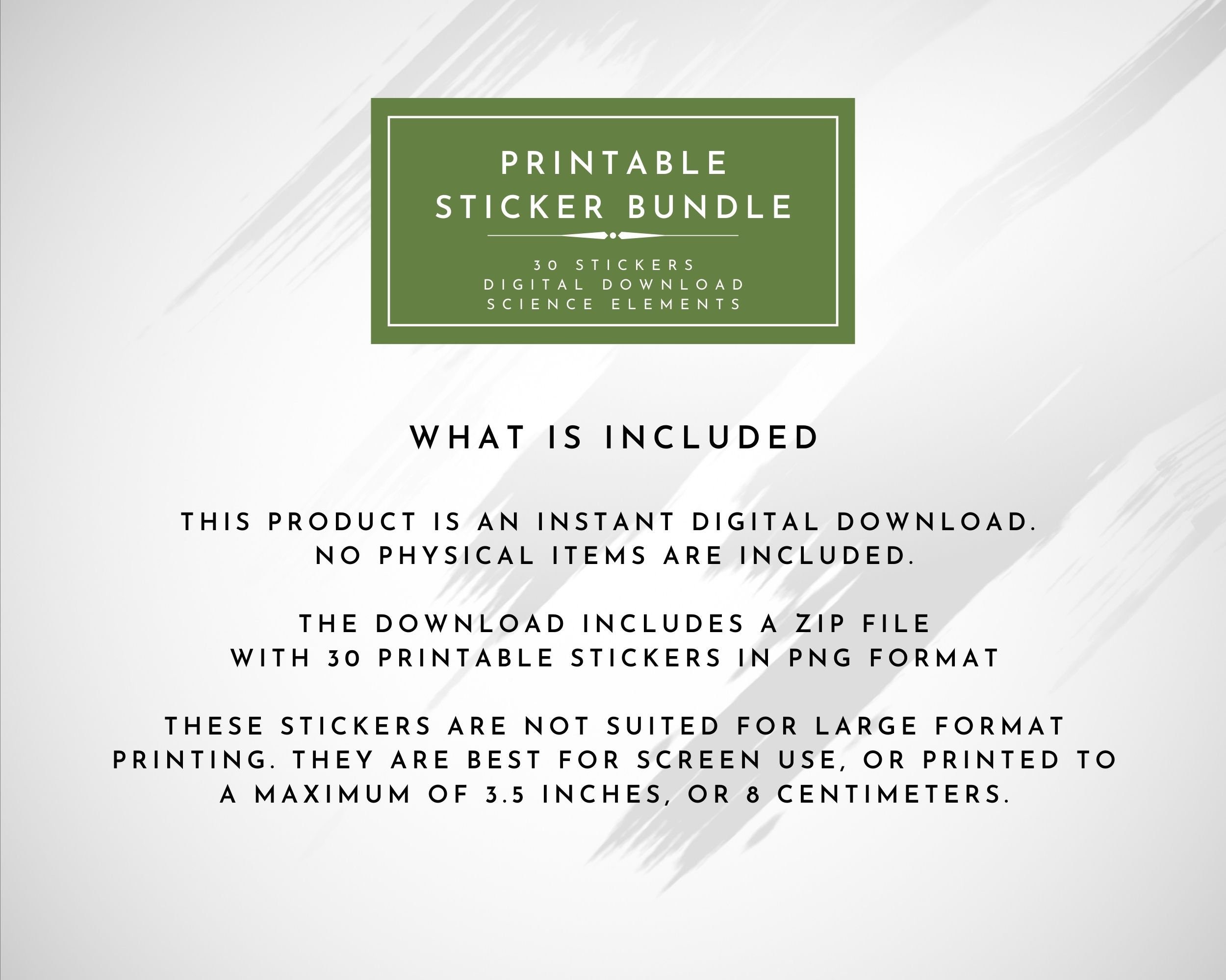 30x Printable Science Elements Stickers, Digital Download, Printable ...