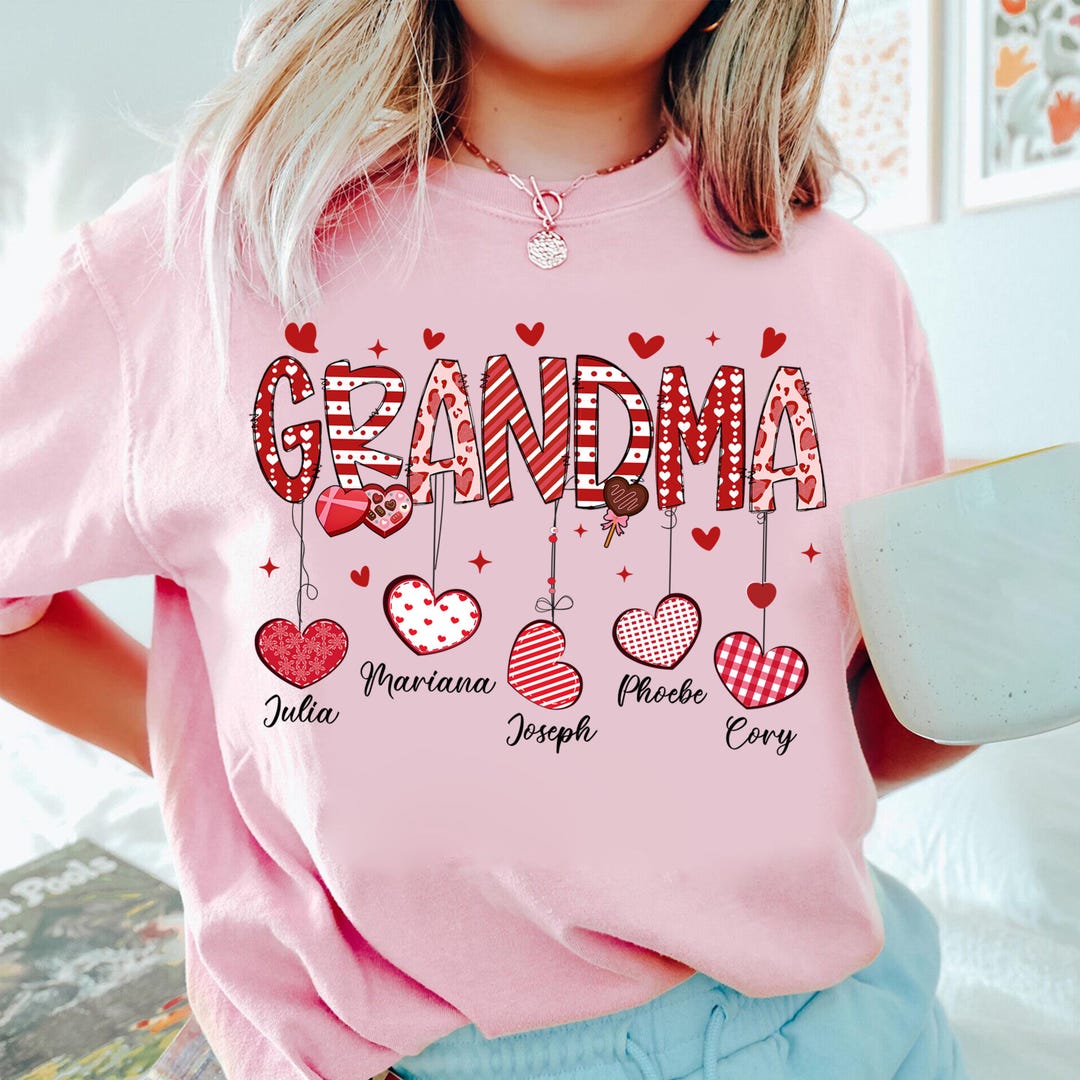 Personalized Grandma Valentines T-shirt, Mimi Valentine Tee, Nana ...