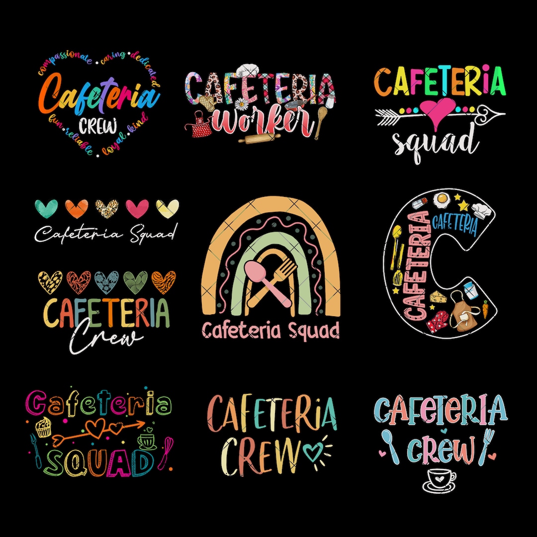 Cafeteria Crew Png Bundle, Cafeteria Squad Png, Cafeteria Sublimation ...