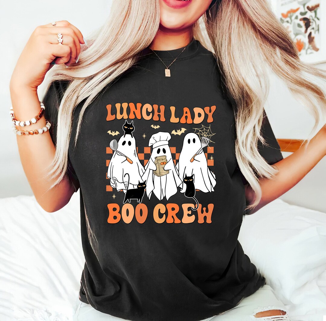 Lunch Lady Boo Crew Shirt, Spooky Lunch Lady Shirt, Funny Halloween ...