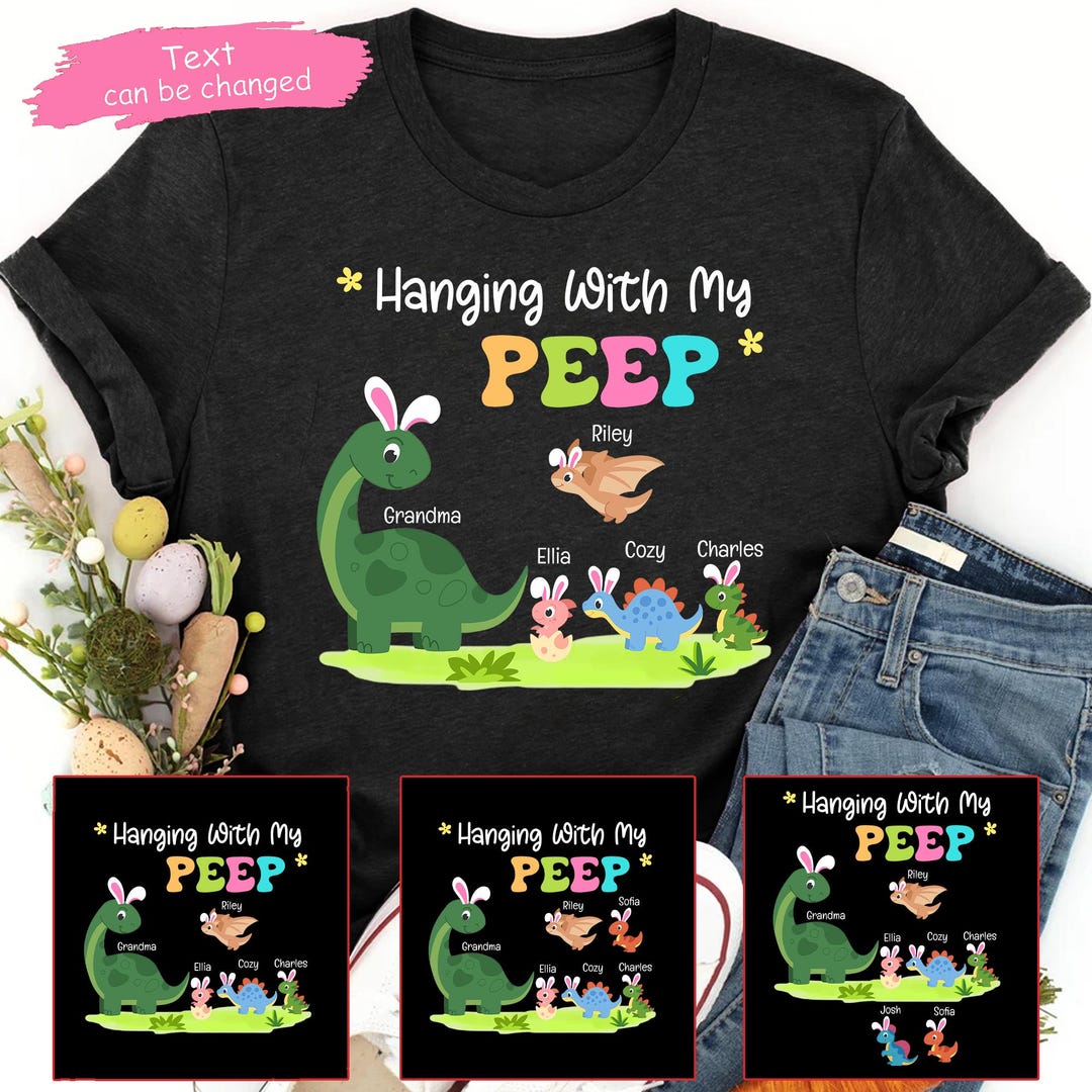 Personalized Easter Grandma Dinosaur Shirt, Hanging With My Peeps - Etsy