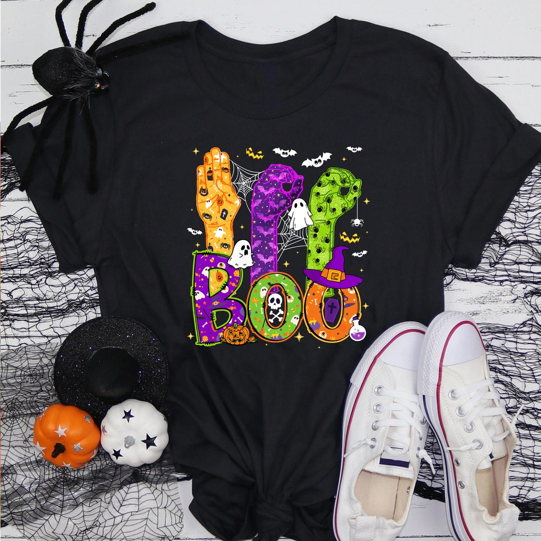 Halloween Boo ASL T-shirt, Funny Sign Language Shirt - Etsy