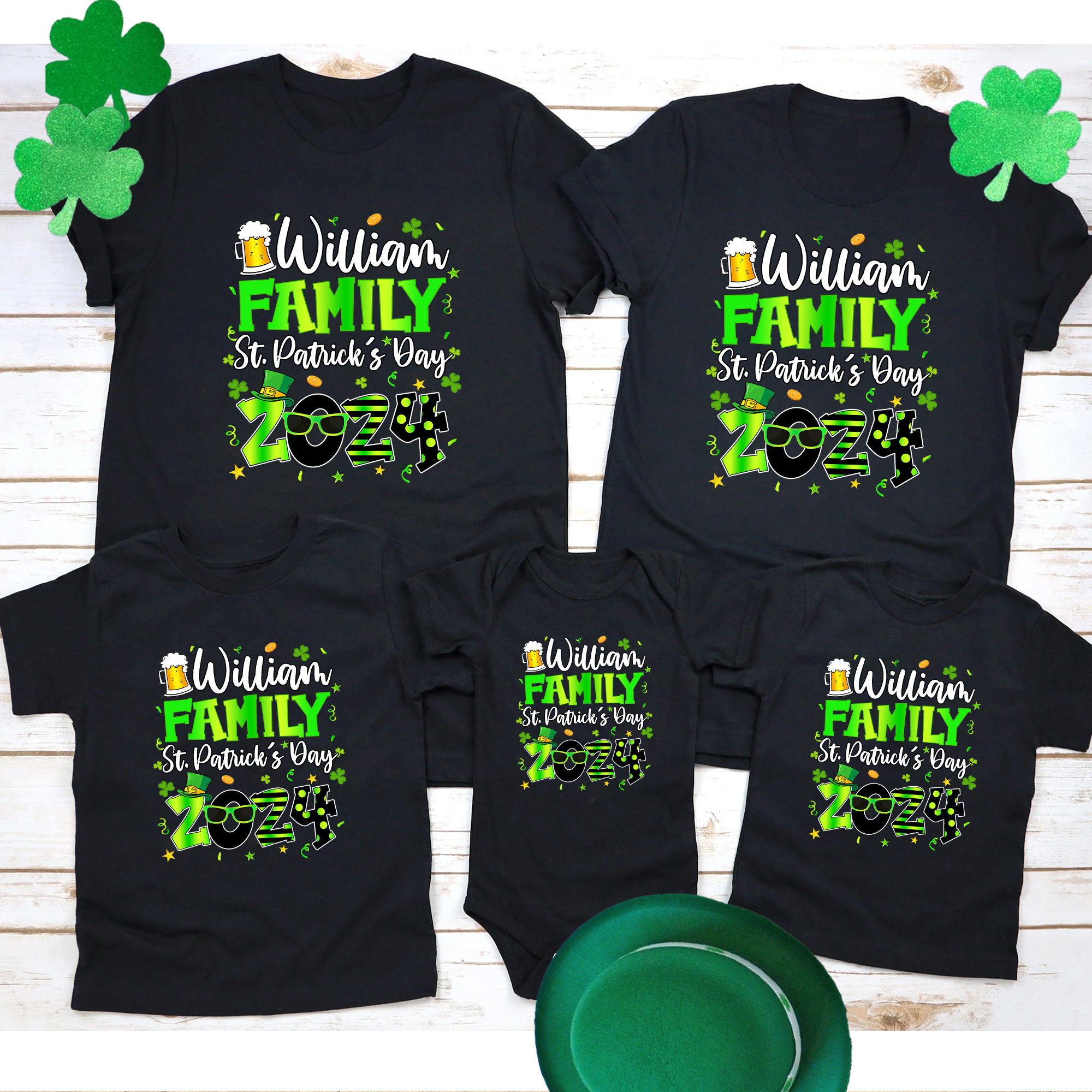 Personalized Family St Patrick's Day 2024 Family Shamrock Matching ...