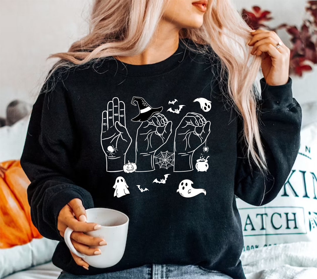 Boo Hand Sign Language Halloween ASL Shirt, Deaf Pride Shirt, Sign ...
