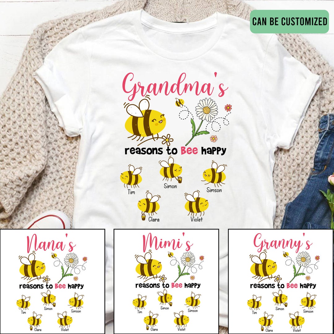 Personalized Grandma Bee Shirt, Custom Grandkids Names, Mother's Day ...