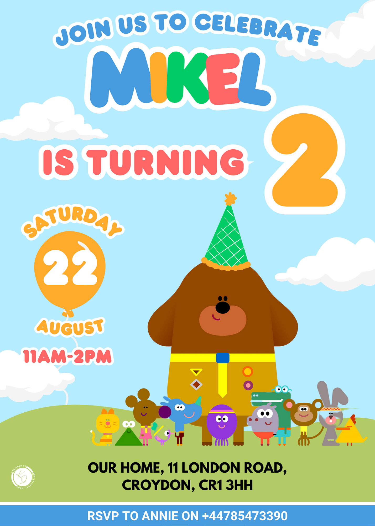 Hey Duggee Party Invite | Digital Download Personalised Invitation ...