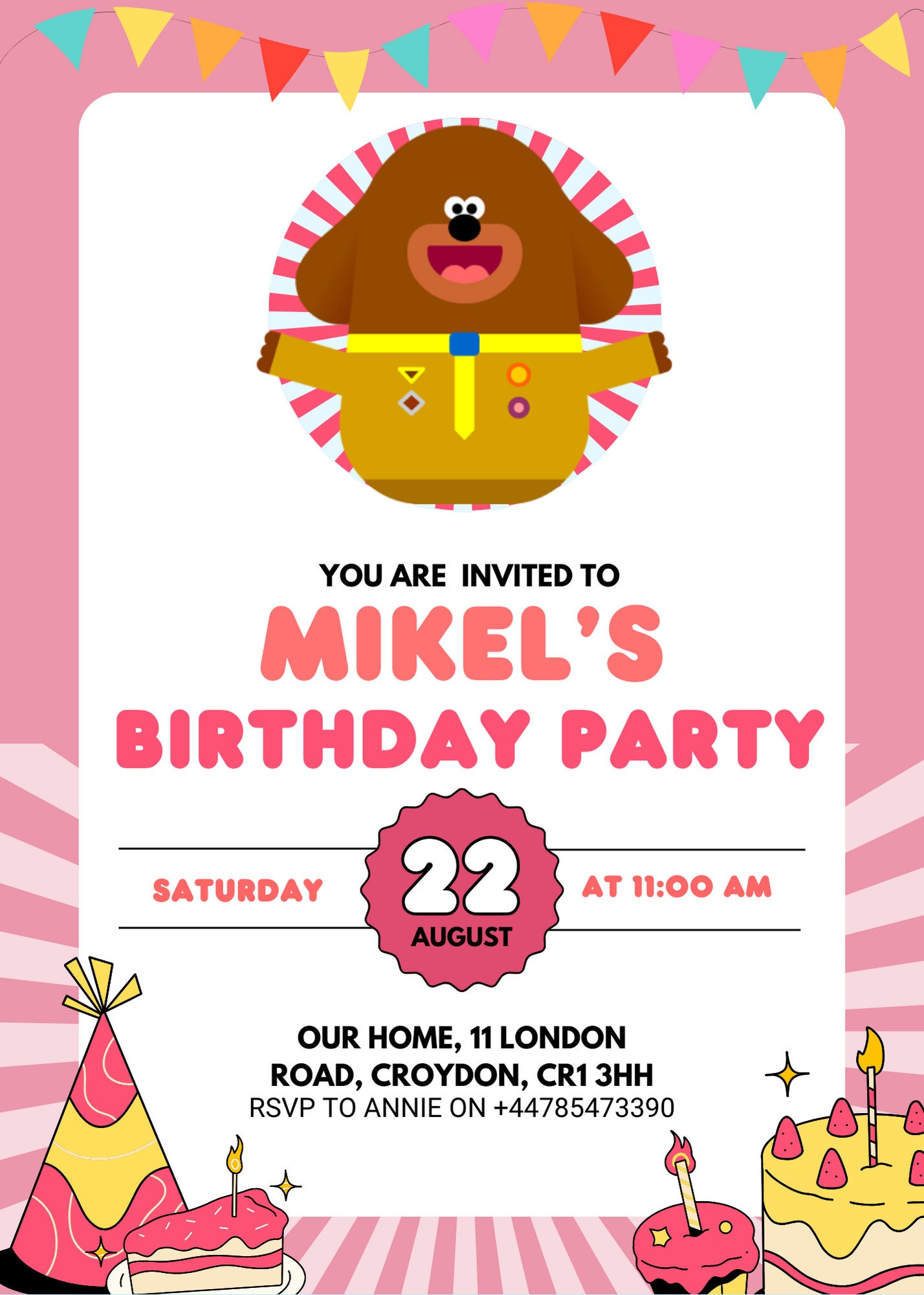 Hey Duggee Party Invite | Digital Download Personalised Invitation ...