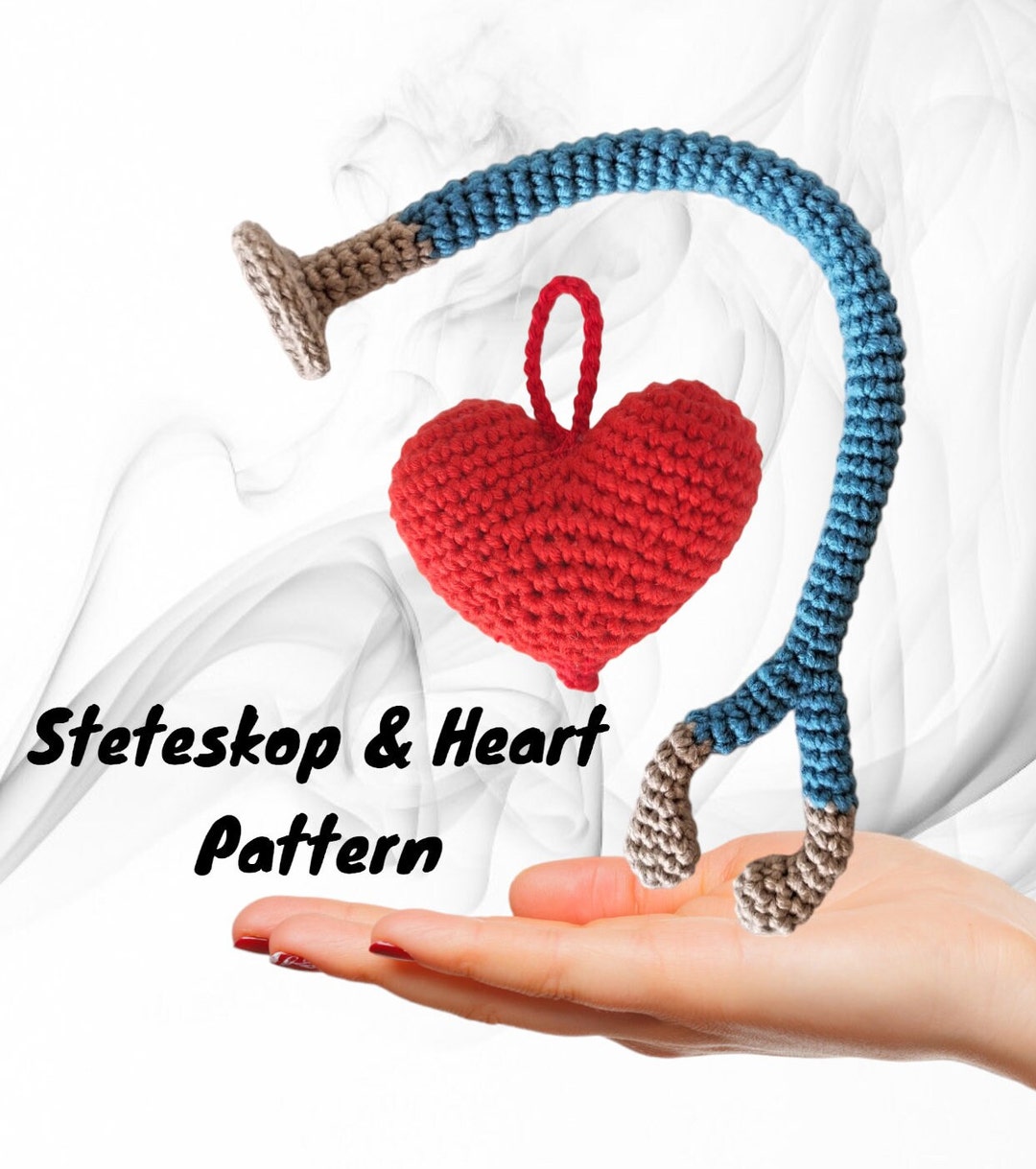 Crochet Stethoscope Heart Pattern, Amigurumi Ornament (2 PDF) - Etsy