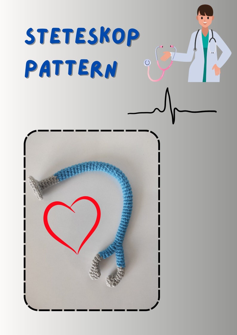 Crochet Stethoscope Heart Pattern, Amigurumi Ornament (2 PDF) - Etsy