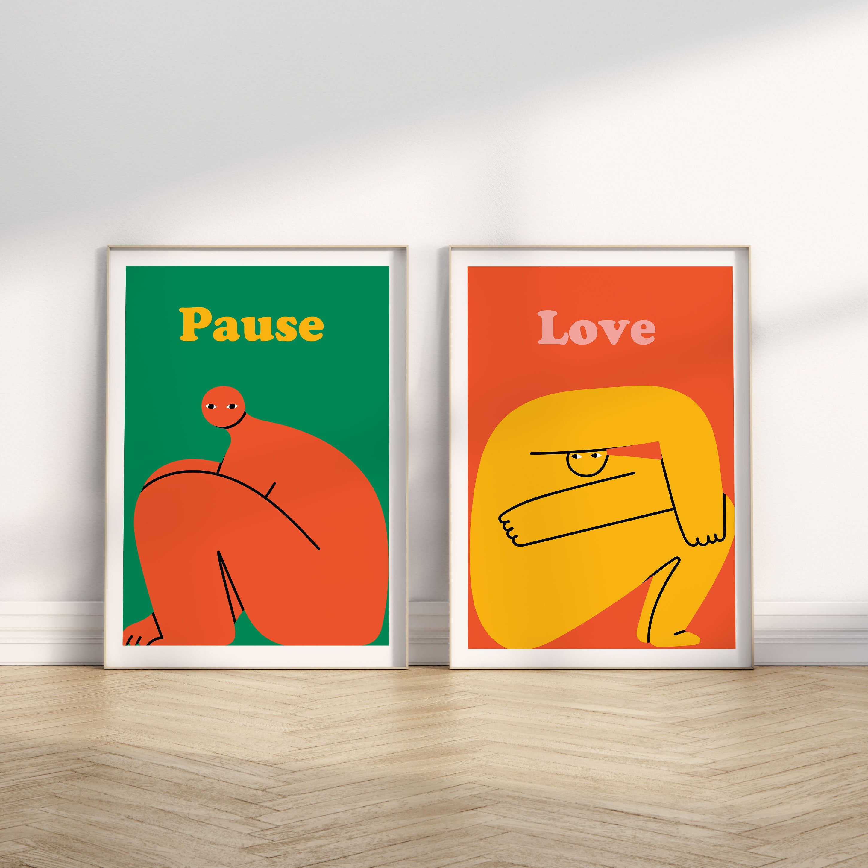 Motivational Wall Art Set Positive Affirmations Self Love Quotes Retro ...