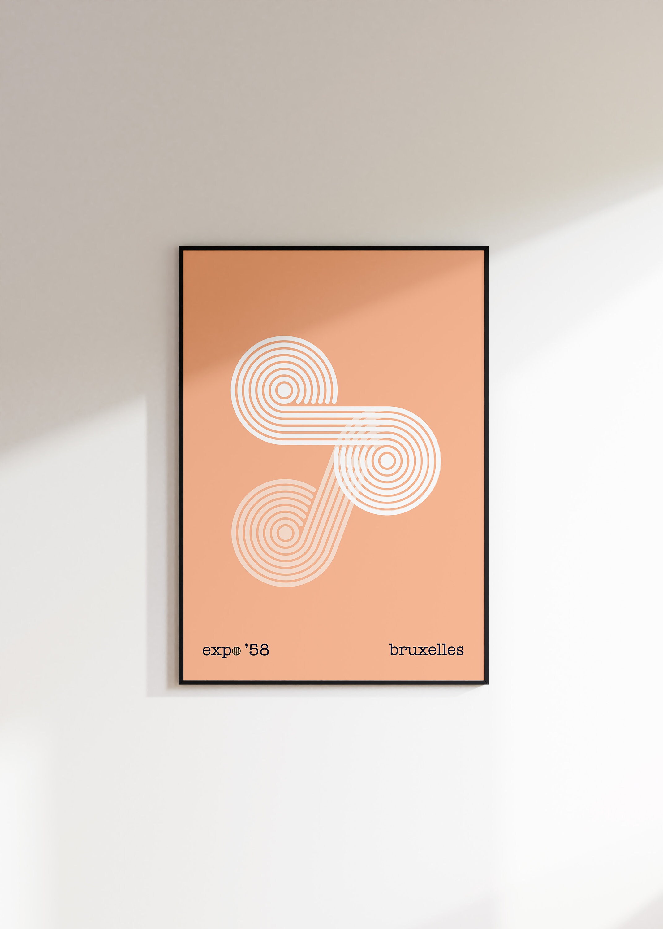Bauhaus Exhibition Poster Pantone 2024 Mid Century Modern Peach Fuzz ...