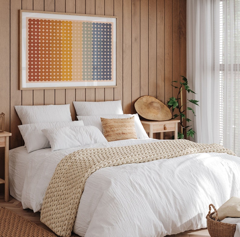 Circle Pattern Print Midcentury Modern Abstract Poster Rainbow MCM ...