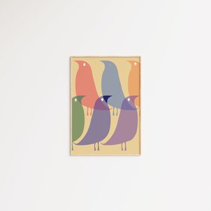 Bird Art Print Mid Century Modern Animal Art Minimalist Nature Poster ...