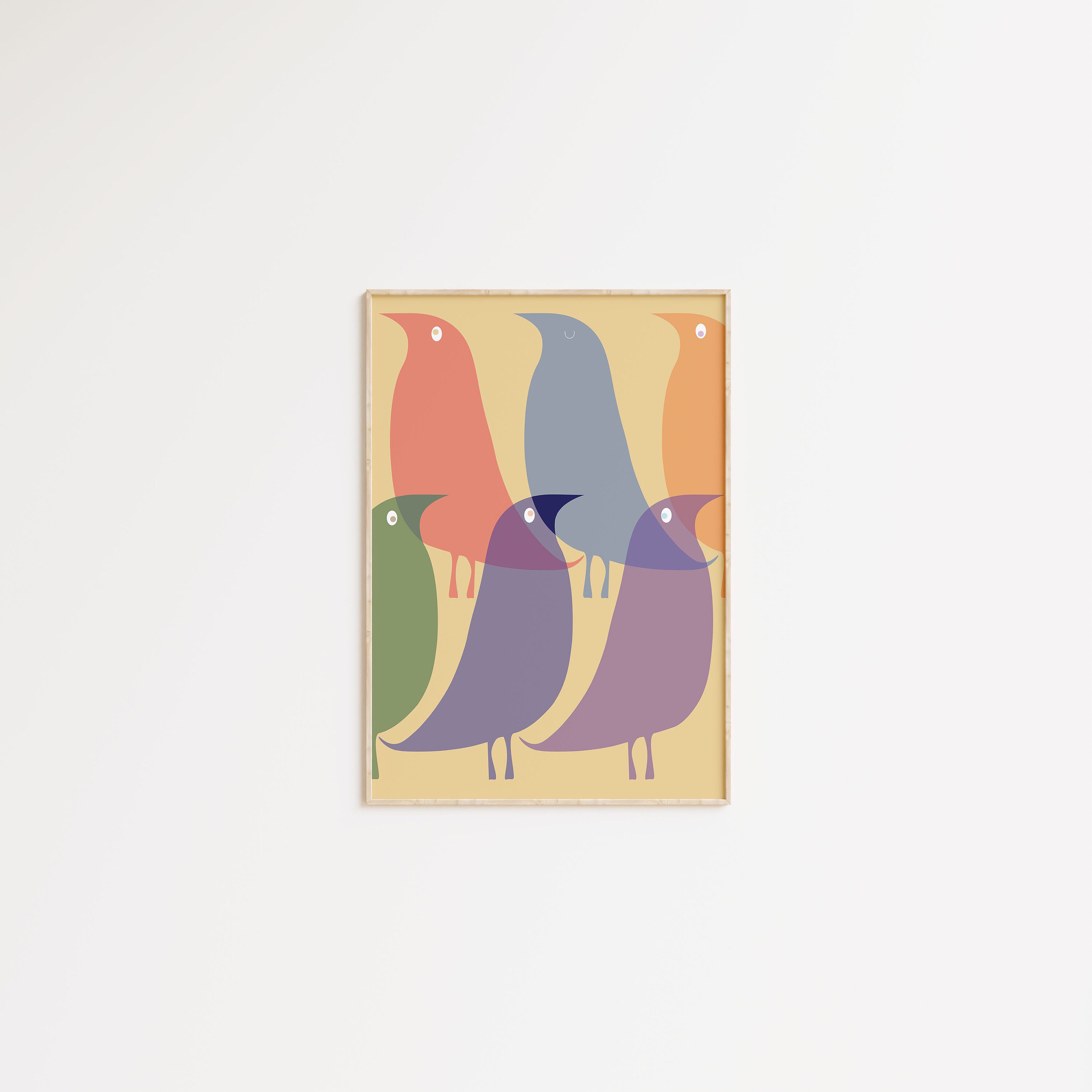 Bird Art Print Mid Century Modern Animal Art Minimalist Nature Poster ...