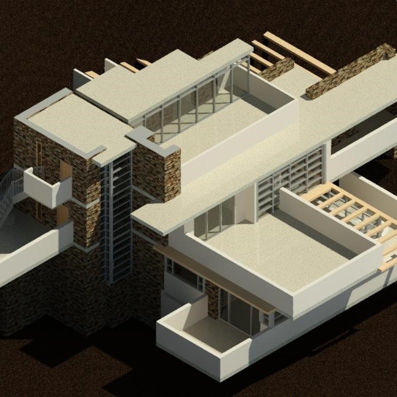 Fallingwater House 3D Model: Frank Lloyd Wright Architecture (autodesk ...