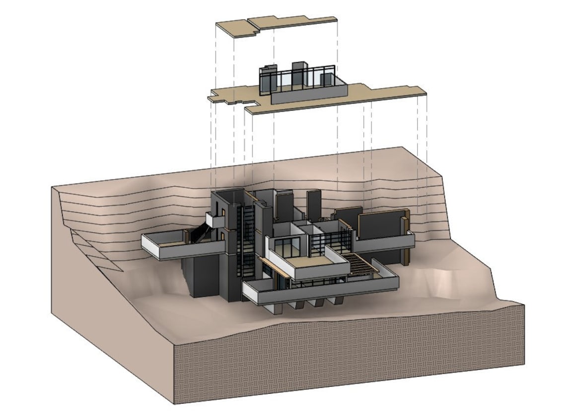 Fallingwater House 3D Model: Frank Lloyd Wright Architecture (autodesk ...