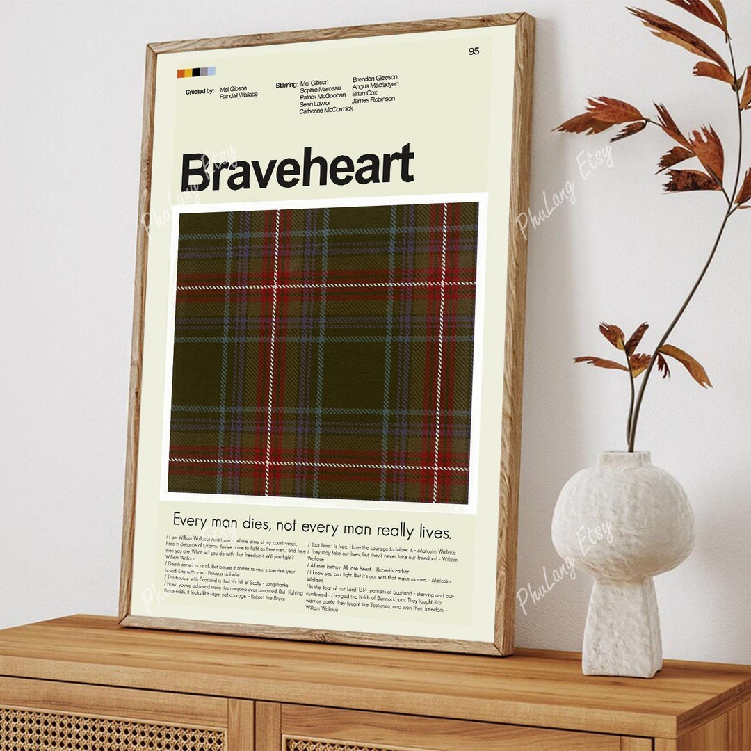 Mid Century Modern Braveheart Inspired Print Poster - Etsy
