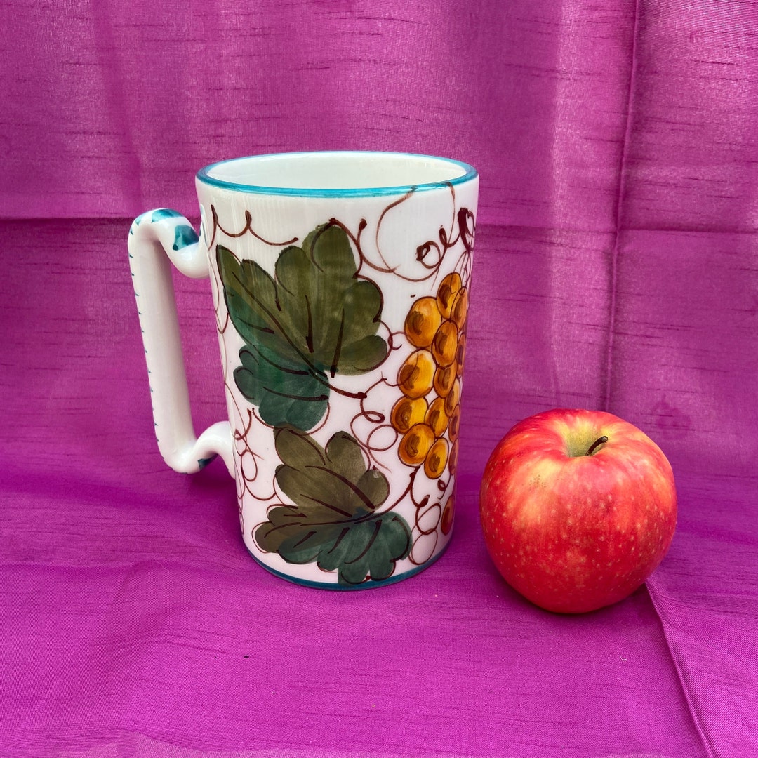 Giant Italian Mug. Vintage. Majolica Ceramic, Hand Painted, Stamped ...