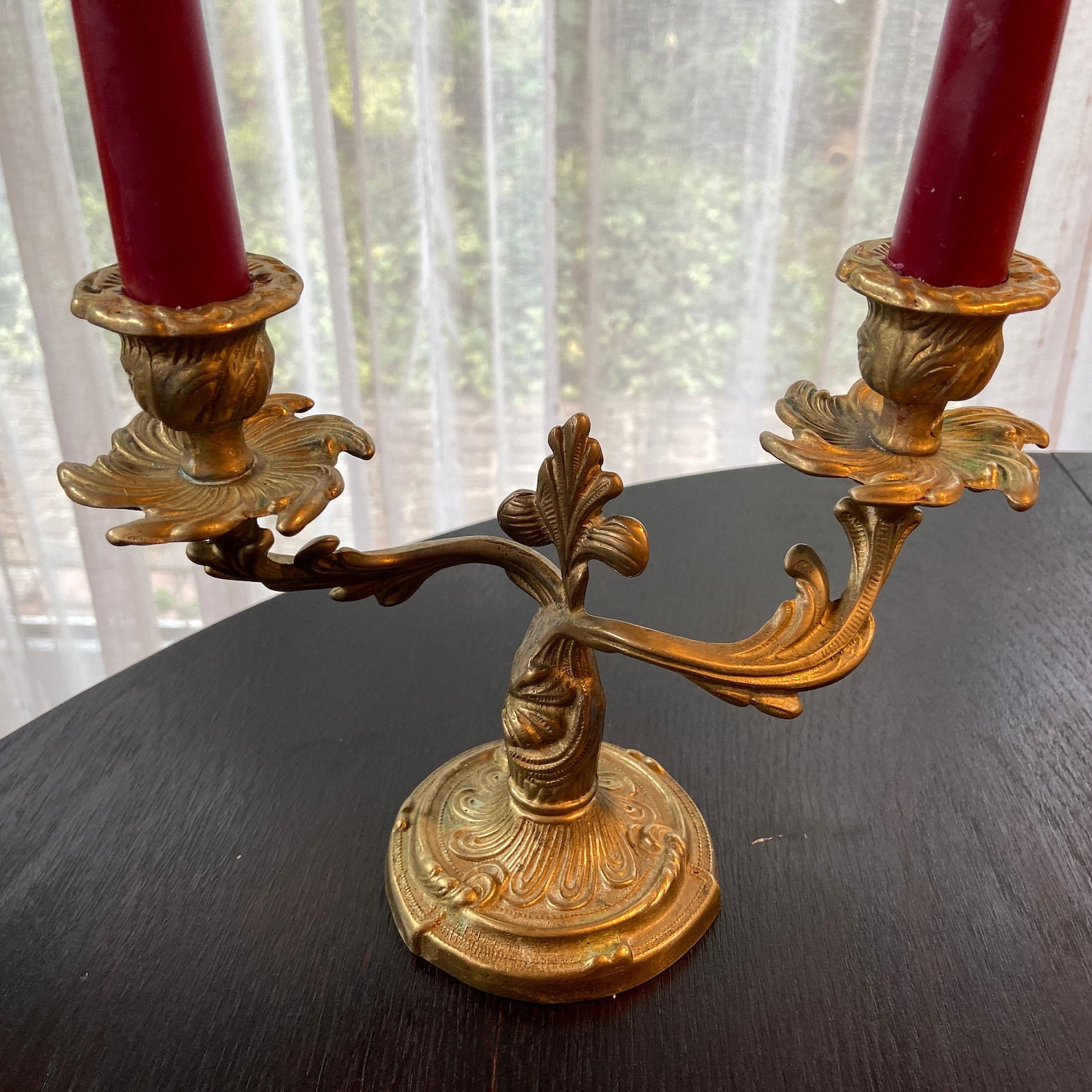 Vintage Solid Brass 2-arm Candelabra / Candle Stick Holder. French ...