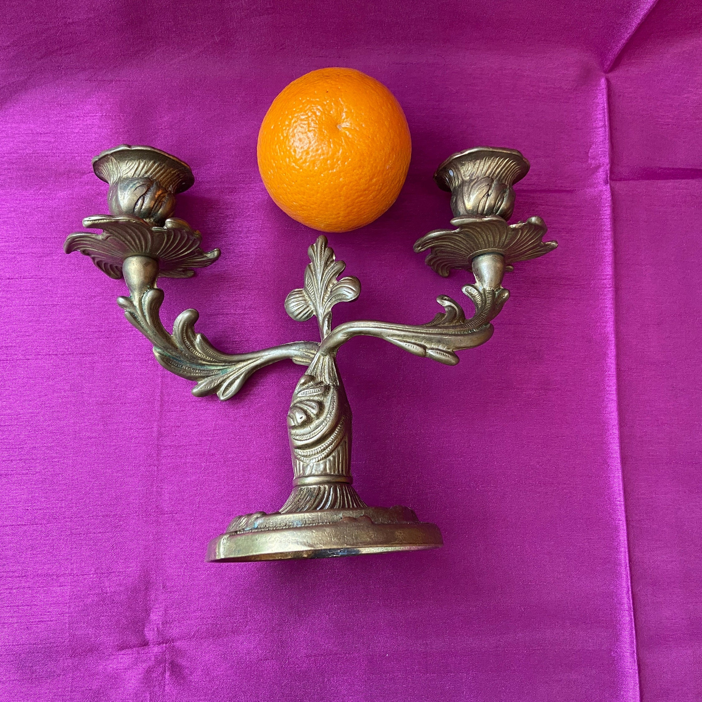 Vintage Solid Brass 2-arm Candelabra / Candle Stick Holder. French ...