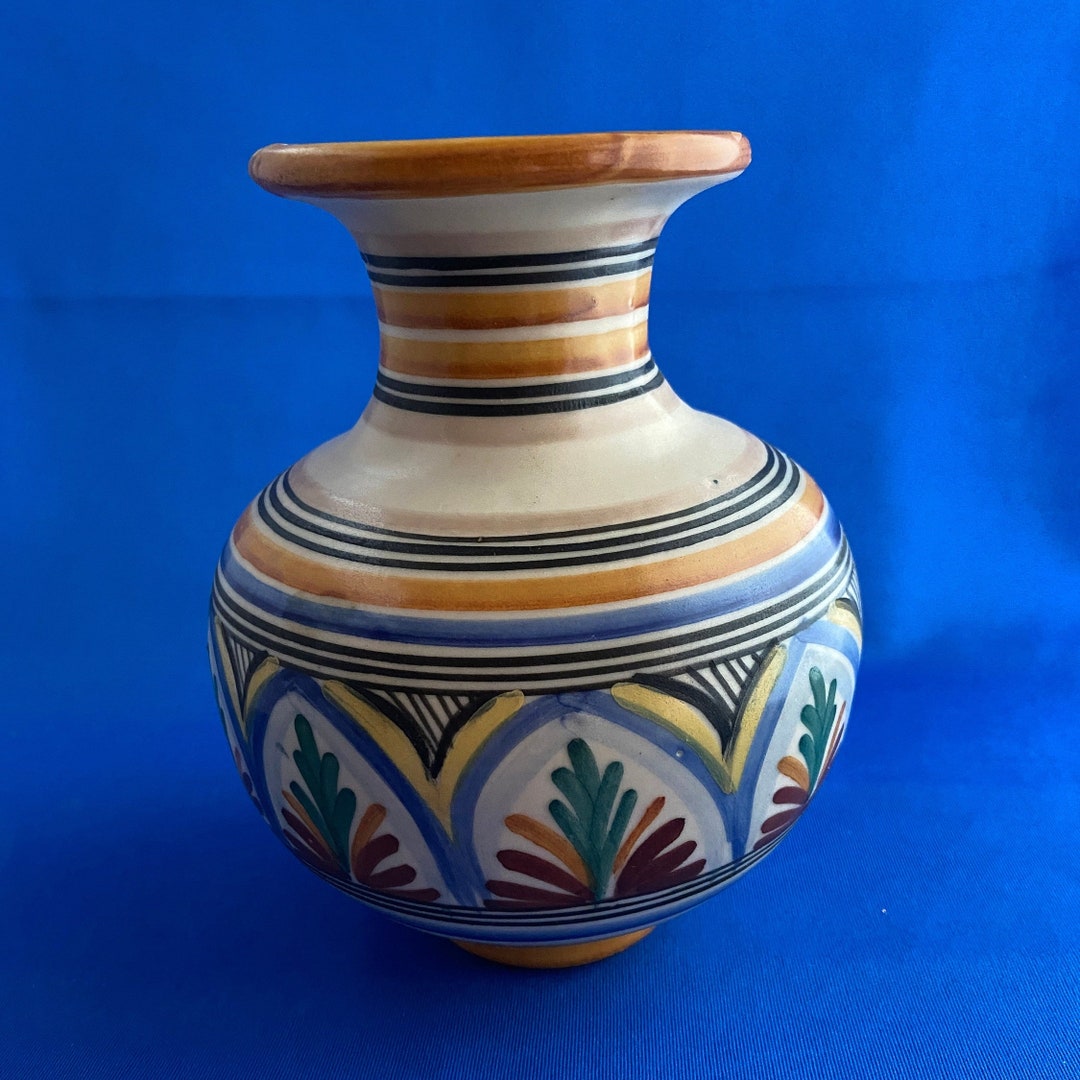 Vintage Spanish Ceramic Vase. Sanguino Toledo. Handmade and Artist ...