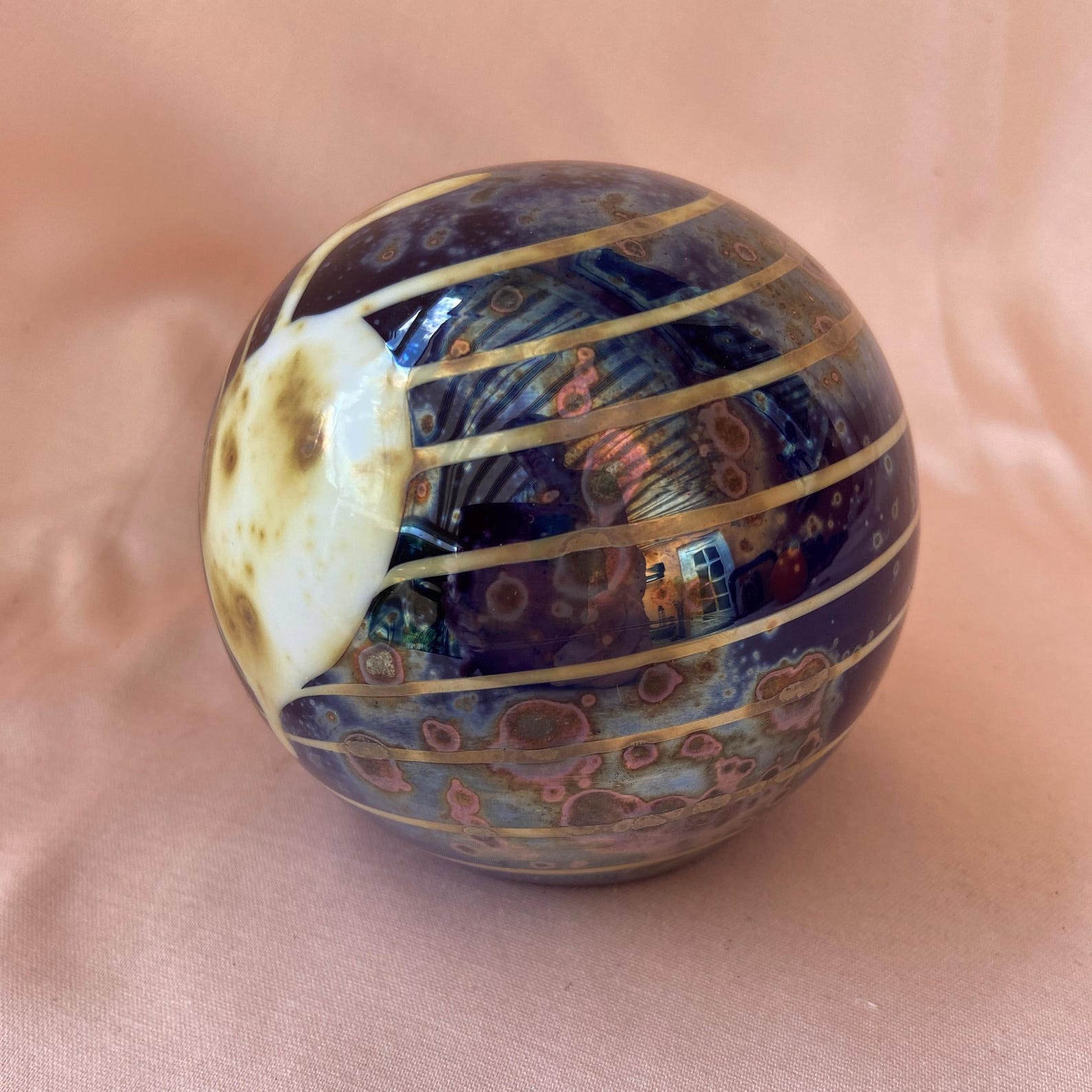 Vintage Czech Art Glass Ball Paperweight by Jiri Suhajek. Design ...