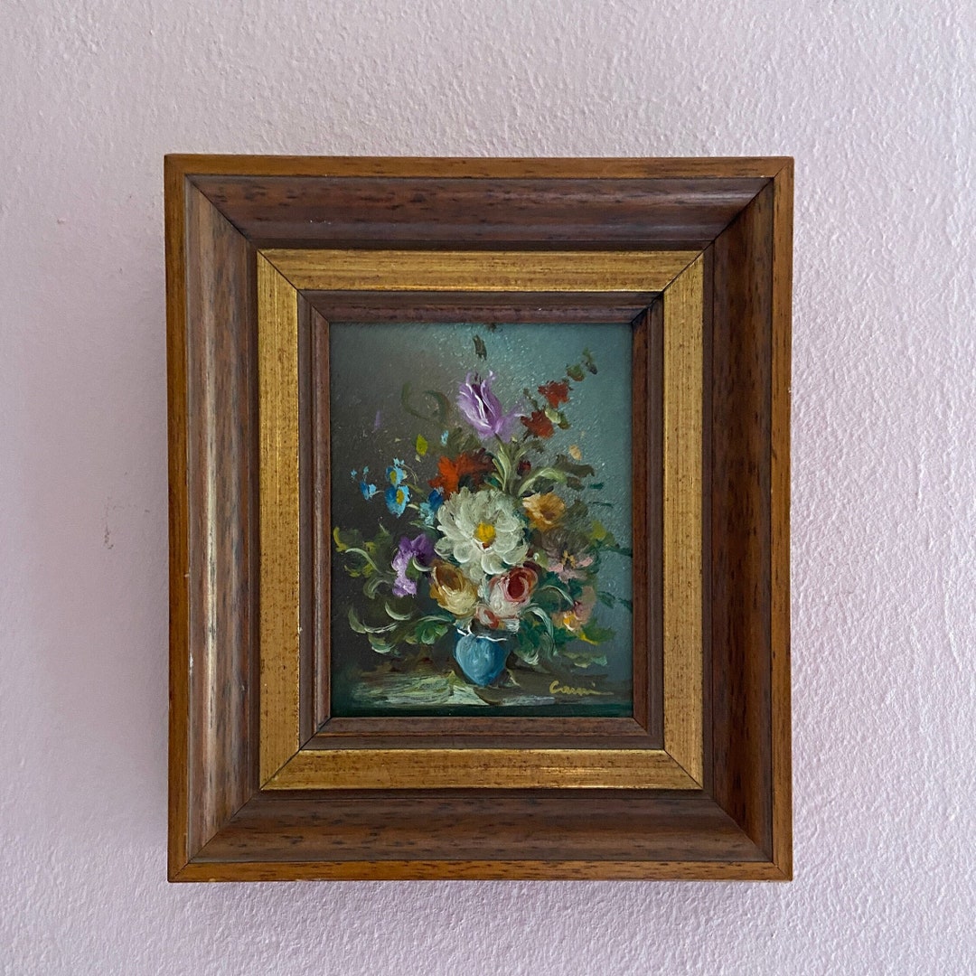 Vintage Original German Still Life Oil Painting - Bouquet of Flowers ...