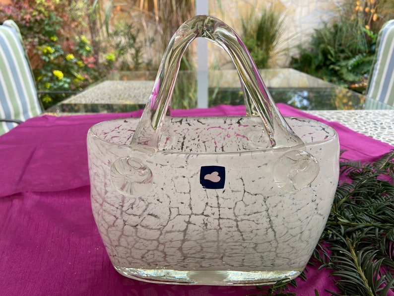 Vintage Glass Designer Vase Glass Handbag / Purse Art Object - Etsy