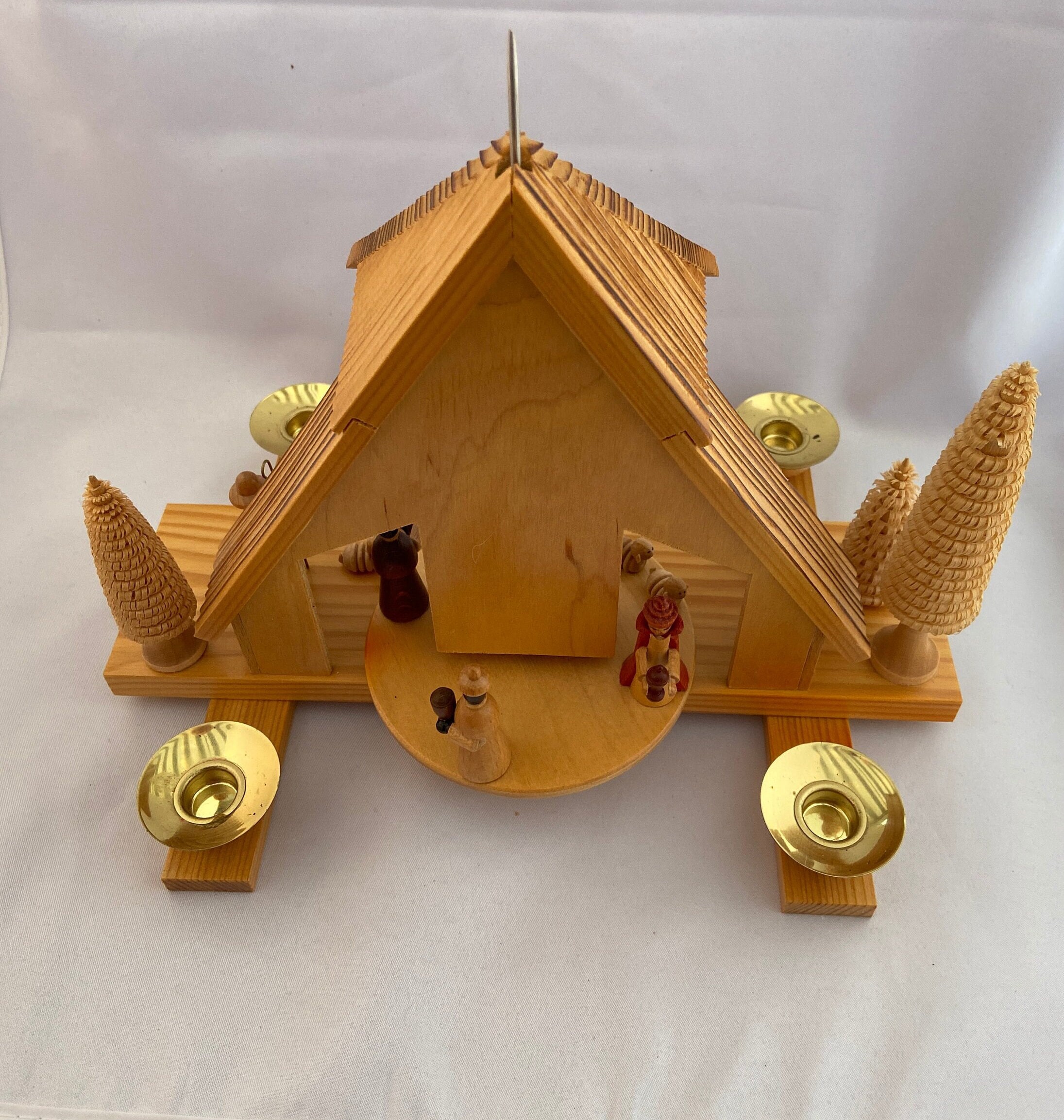 Vintage Erzgebirge Table Pyramid Birth of Christ Woodworking Art ...