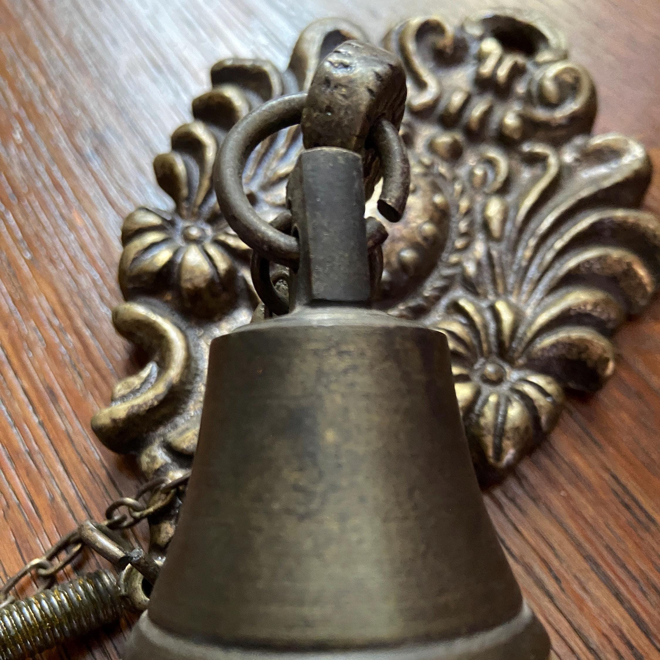 Vintage German Door Bell, Small Wall-mounted Shop Bell, Cast Brass and ...