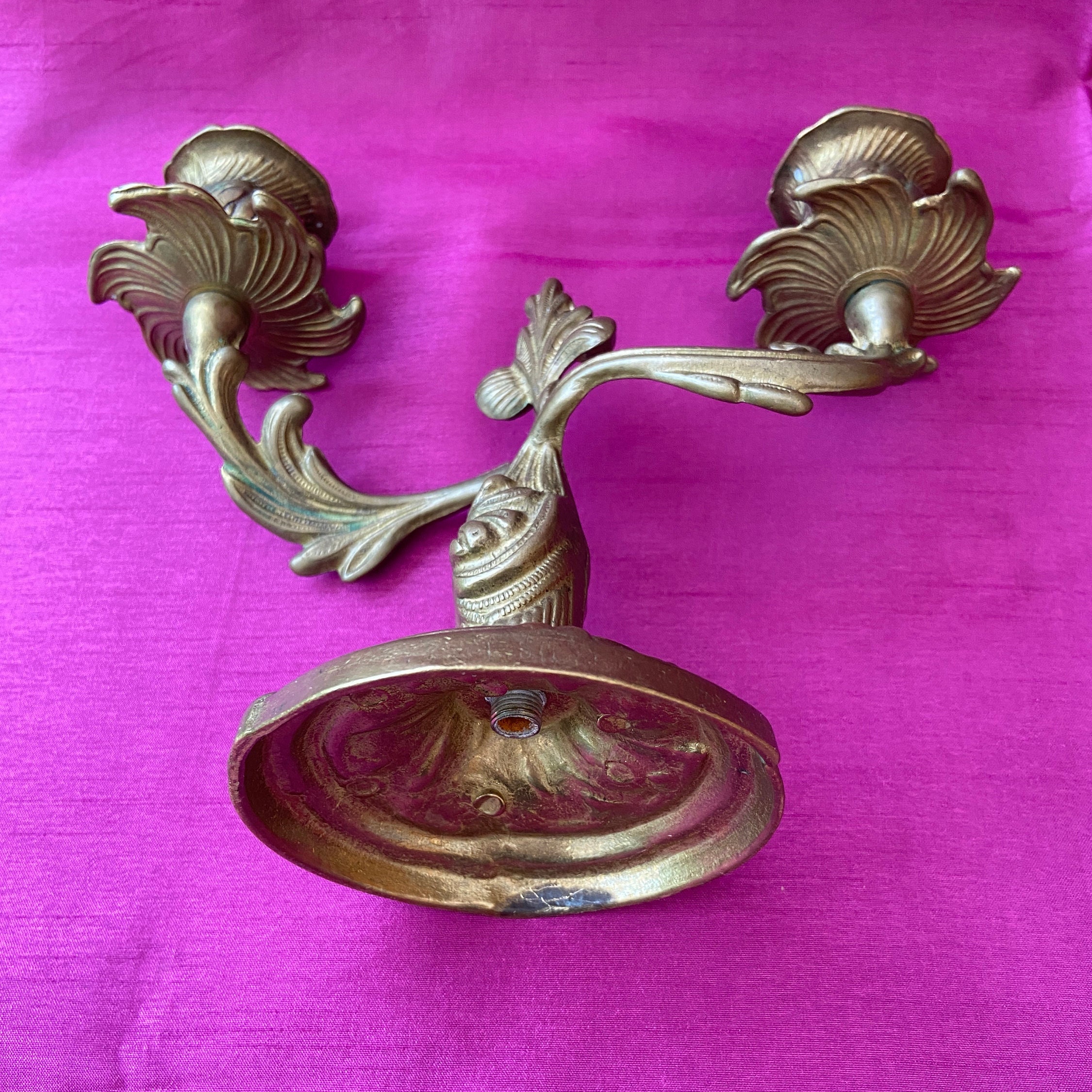 Vintage Solid Brass 2-arm Candelabra / Candle Stick Holder. French ...