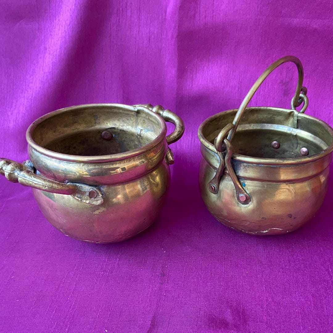Choice of Small Antique German Brass and Copper Planters / Cache Pots ...