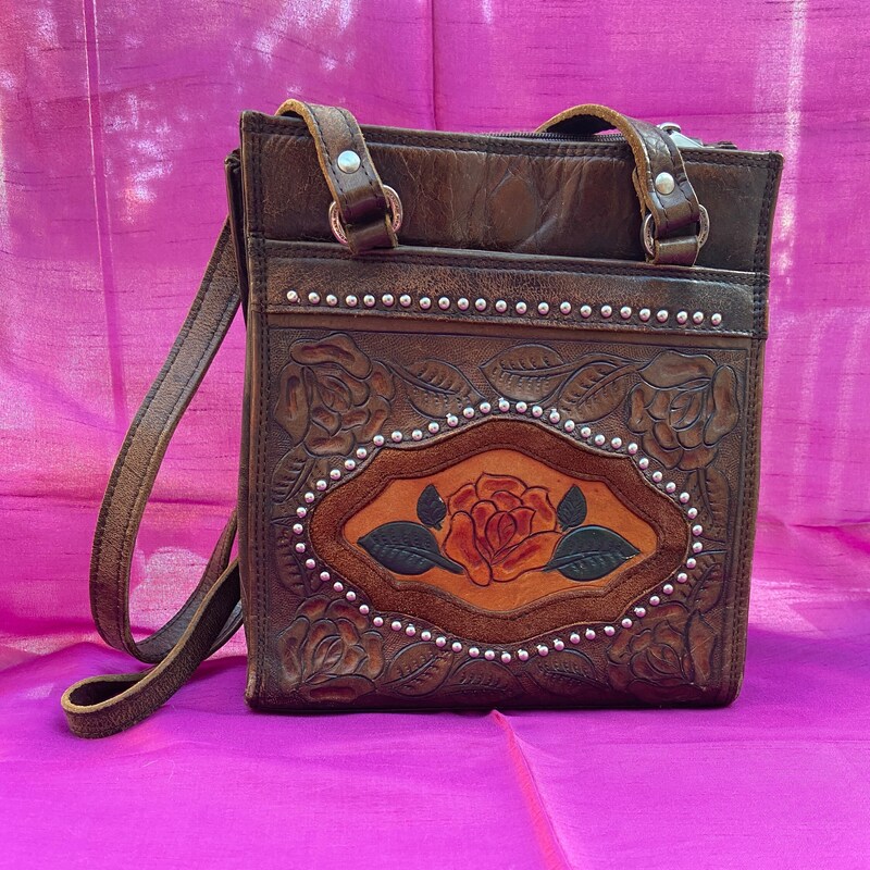 Leather Tooled Purse With Rose - Etsy