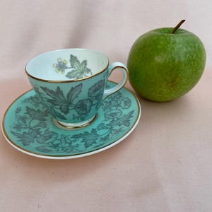 Vintage Wedgewood Bone China Blue Wildflower Cup and Saucer Set ...