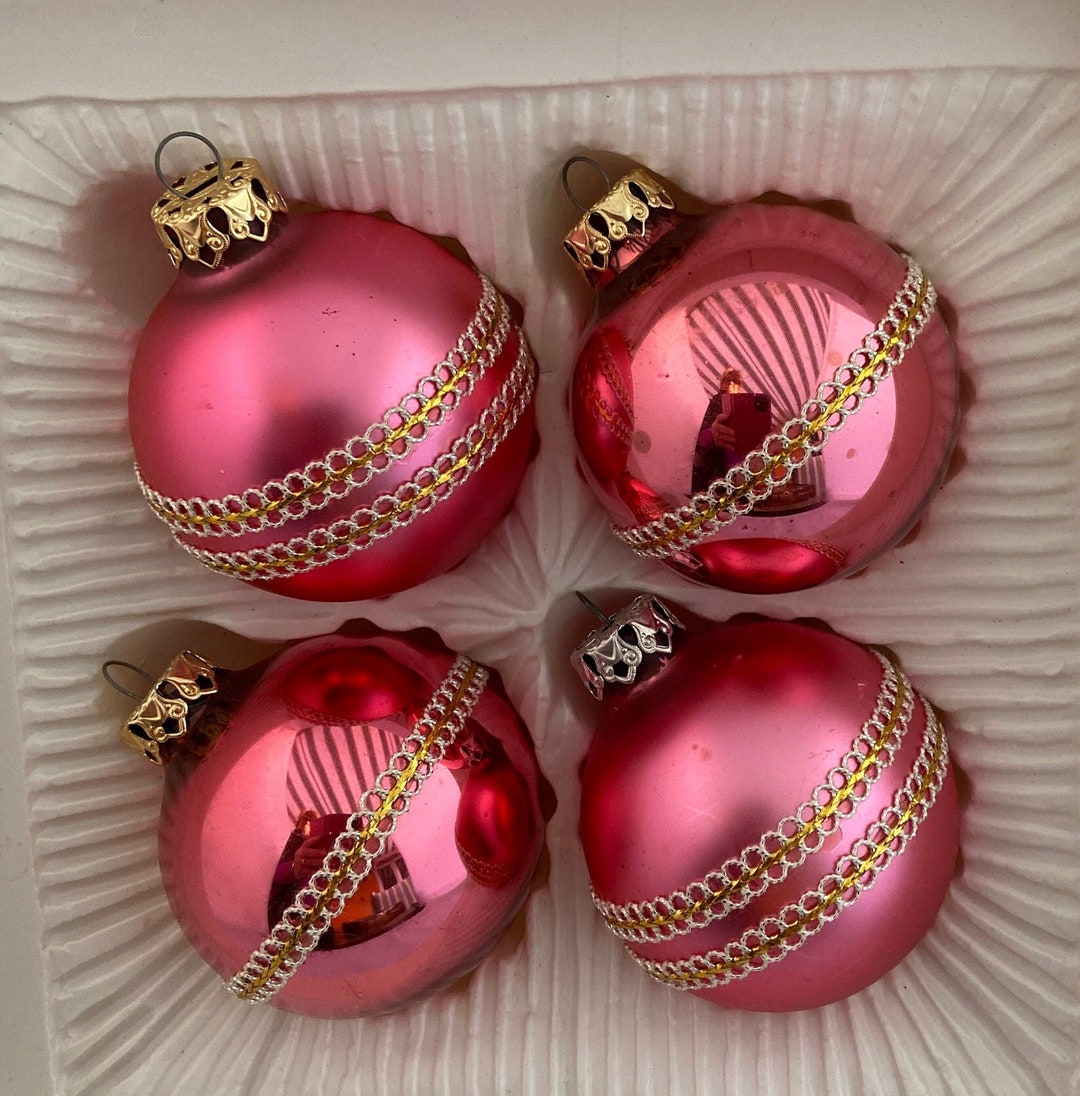 Set of Four Vintage German MCM Christmas Tree Balls 1960s Mouth Blown ...
