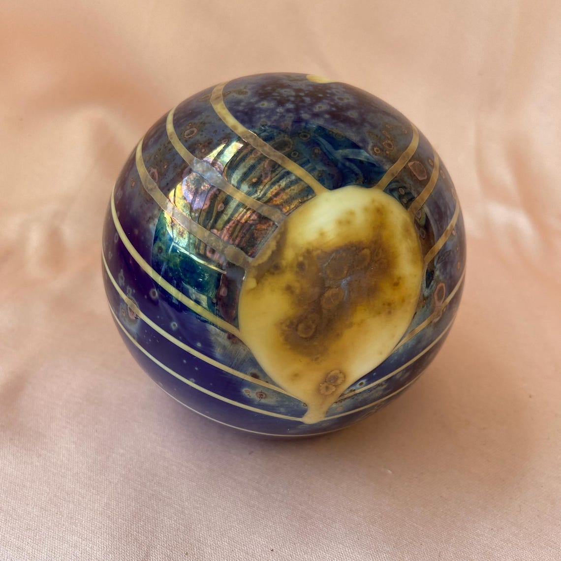 Vintage Czech Art Glass Ball Paperweight by Jiri Suhajek. Design ...