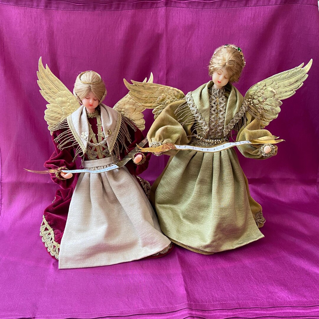 Large Vintage German Christmas Wax Angel - Handmade, Traditional ...