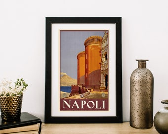 Vintage Napoli Italy Travel Poster Print - Etsy UK