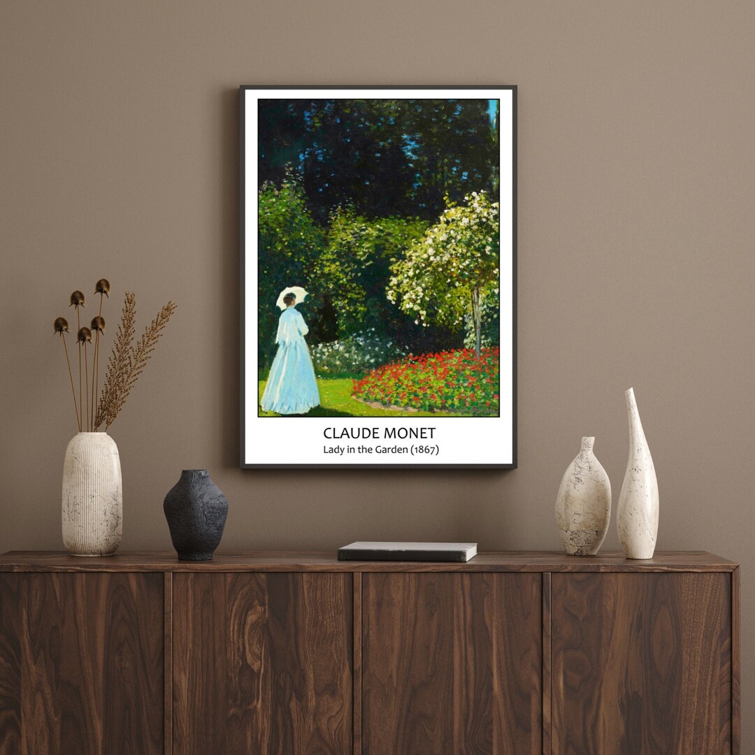 Claude Monet (lady in the Garden) - Etsy