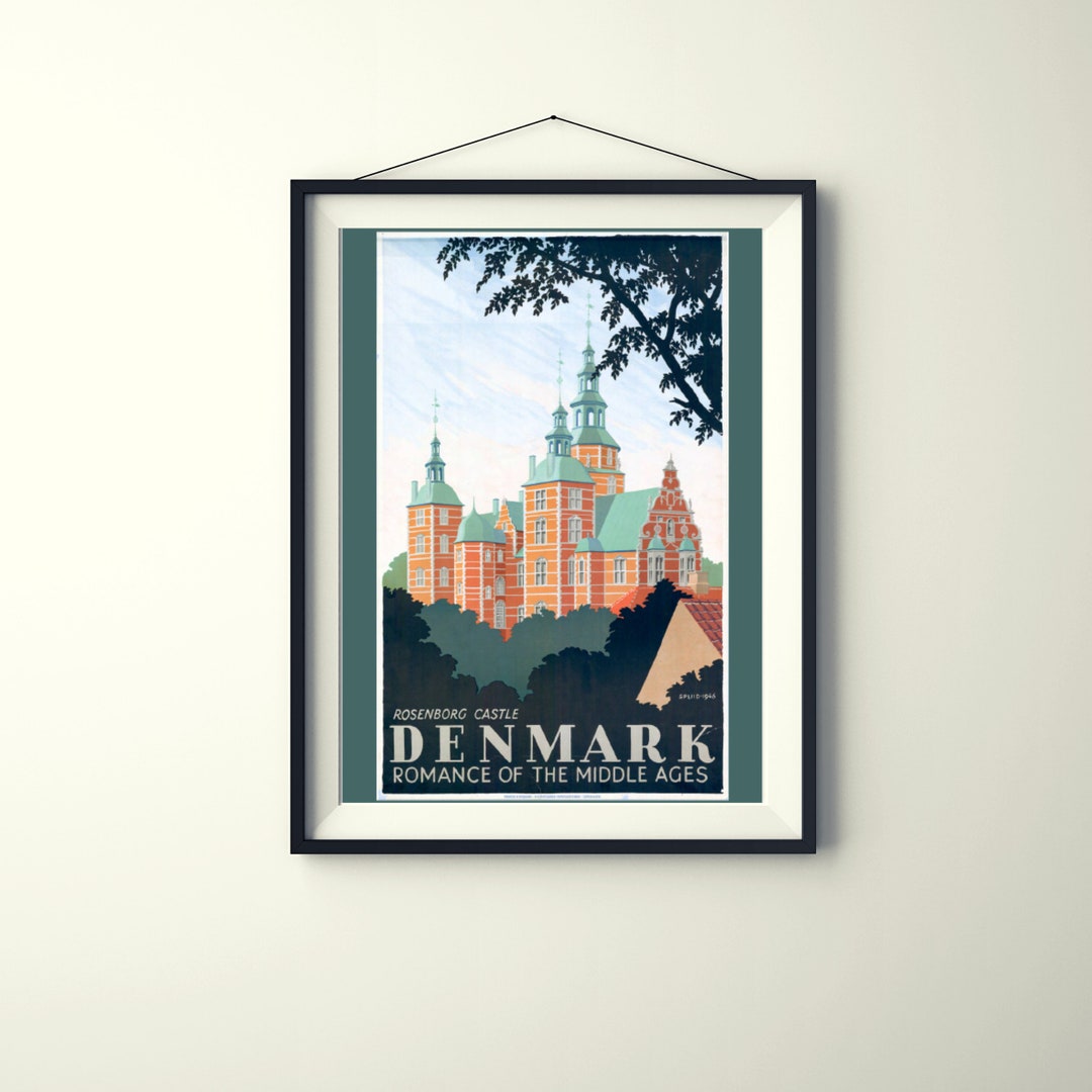 Vintage Travel Poster Denmark - Etsy