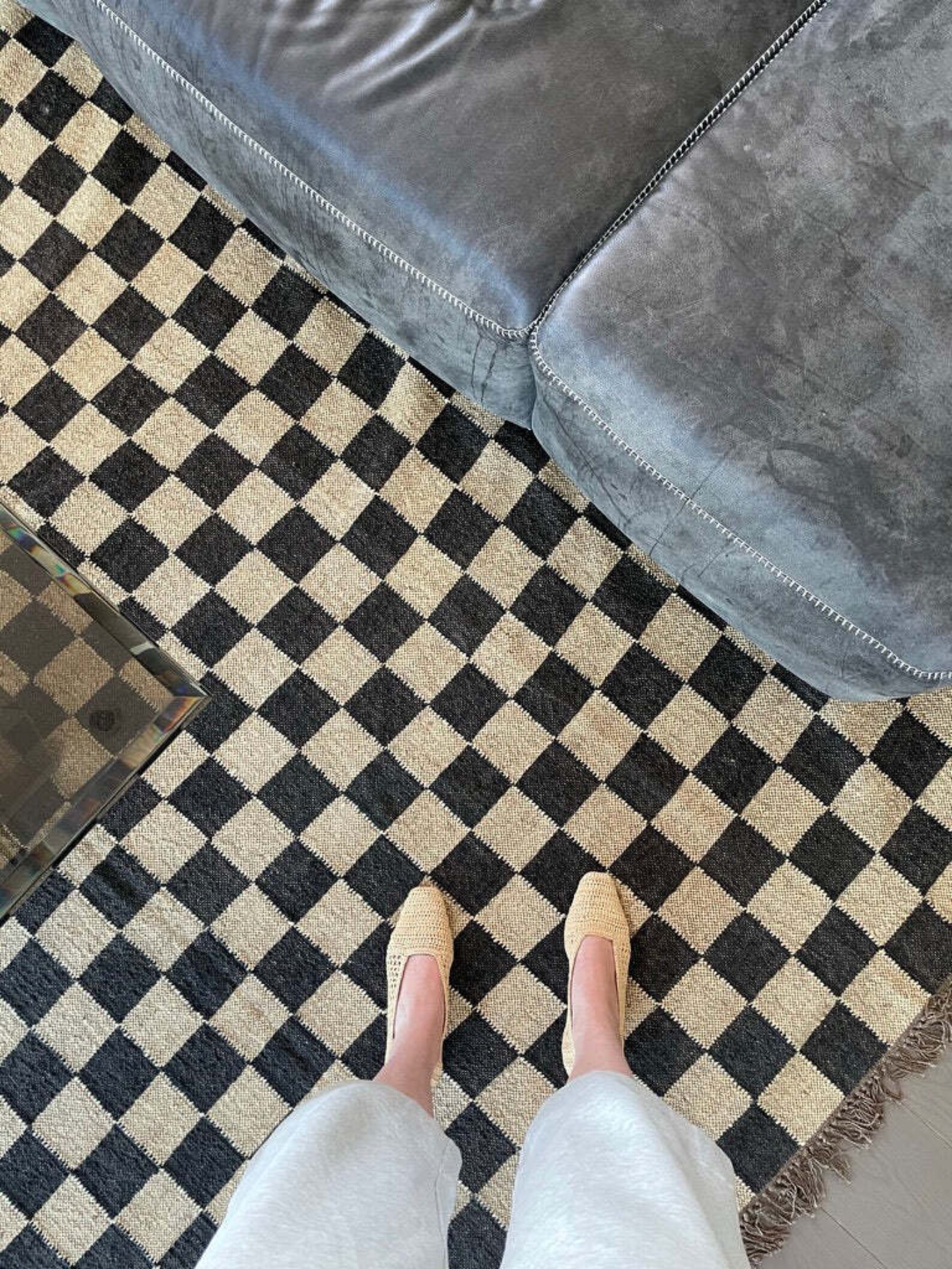 The Forsyth Checkerboard Rug off Black - Etsy