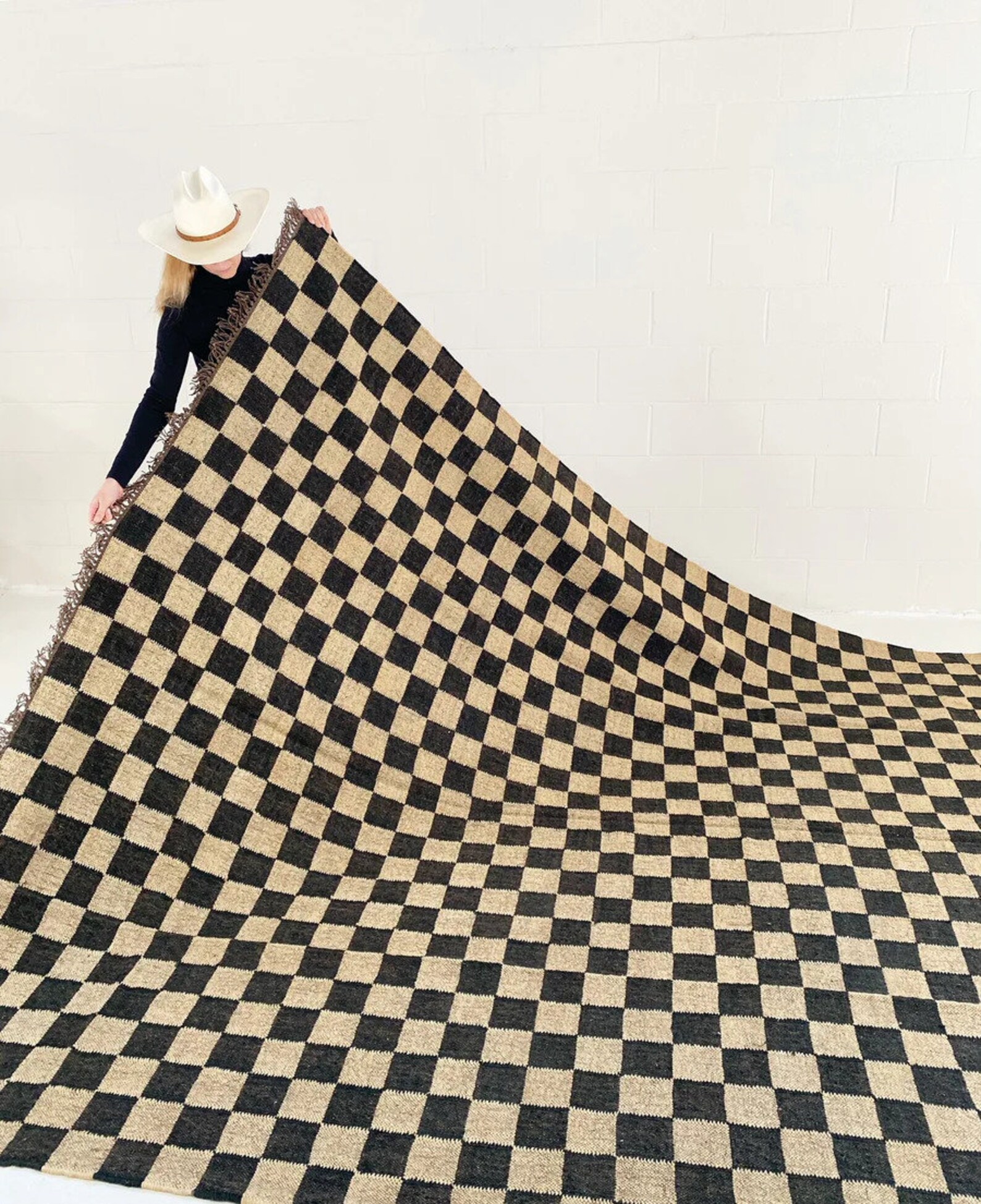 The Forsyth Checkerboard Rug off Black - Etsy